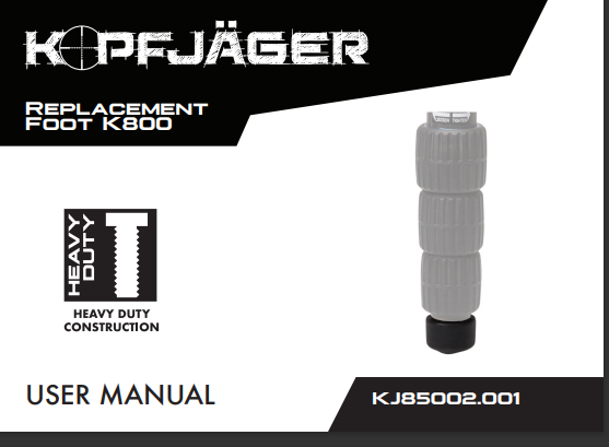 KJI K800 Replacement Foot Manual (KJ850002.001) – Kopfjäger