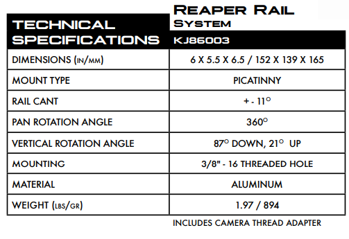 KJI K700 Tripod with Reaper Rail Manual (KJ85003K) – Kopfjäger
